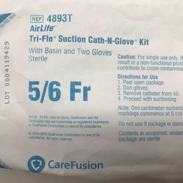 CAREFUSION 4893T AirLife Tri-Flo Suction Cath-N-Glove Kit With Basin ...
