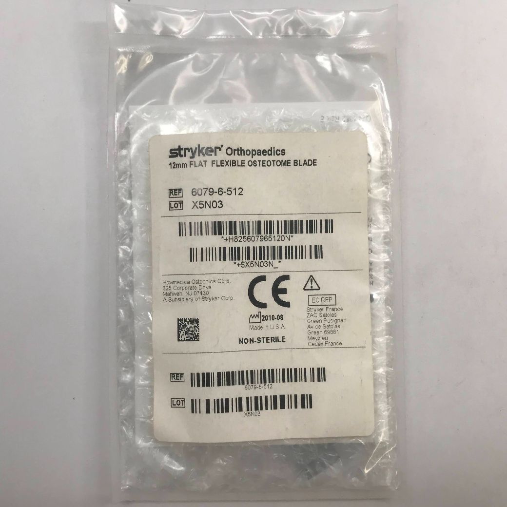 STRYKER 6079-6-512 12mm Flat Flexible Osteotome Blade - GB TECH USA