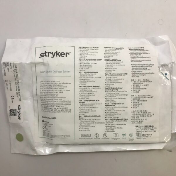 STRYKER 6660 TLS Surgical Drainage System, 4mm Flat Drain With Side ...