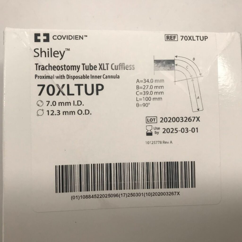 COVIDIEN 70XLTUP Shiley Tracheostomy Tube XLT Cuffless, Proximal With ...