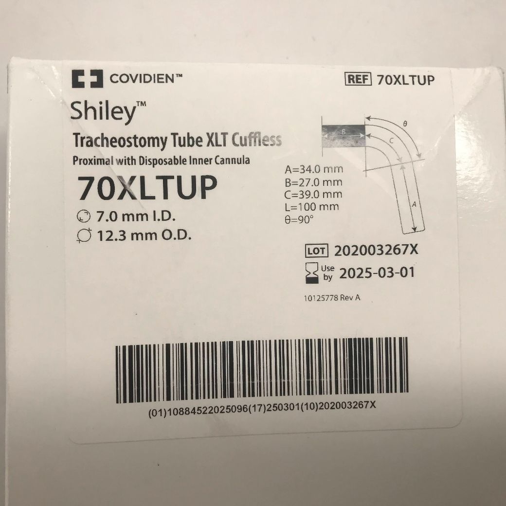 COVIDIEN 70XLTUP Shiley Tracheostomy Tube XLT Cuffless, Proximal With ...