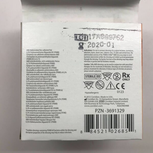 COVIDIEN 7662 Telfa AMD Antimicrobial Non-Adherent Pad, 0.2% ...