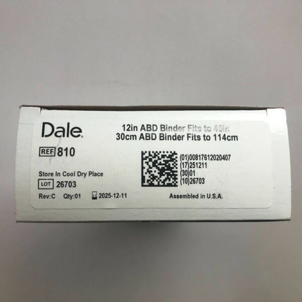 DALE 810 Abdominal Binder With EasyGrip Strip, 12in ABD Binder Fits To ...