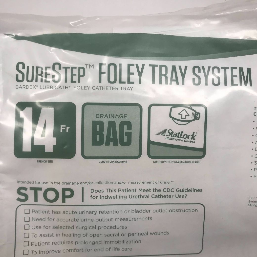 BARD A899914 SureStep Foley Tray System, Bardex Lubricath Foley ...