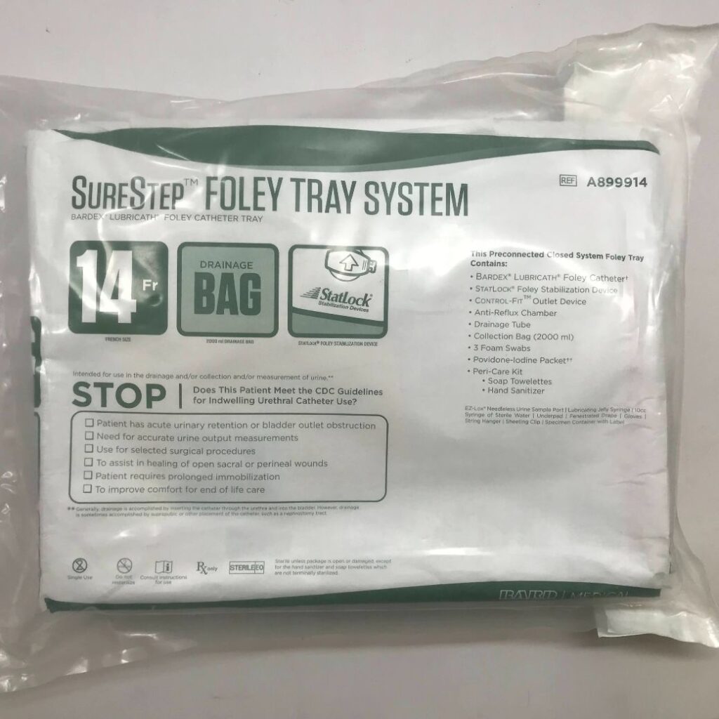 BARD A899914 SureStep Foley Tray System, Bardex Lubricath Foley ...