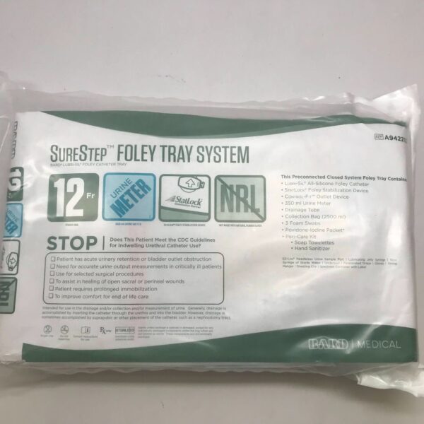 BARD A942212 SureStep Foley Tray System, Lubri-Sil Foley Catheter Tray ...