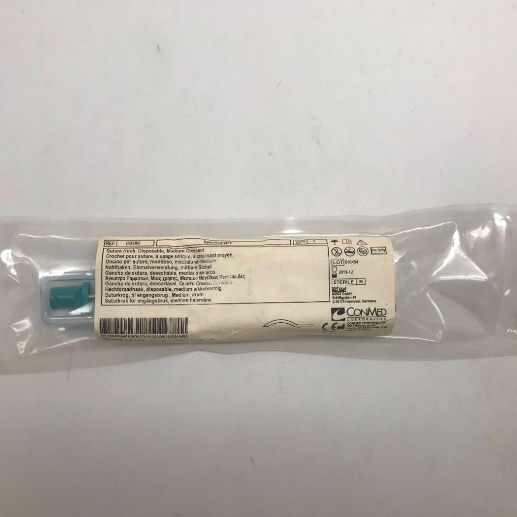 CONMED C6386 Spectrum II Suture Hook, Disposable, Medium Crescent (X ...