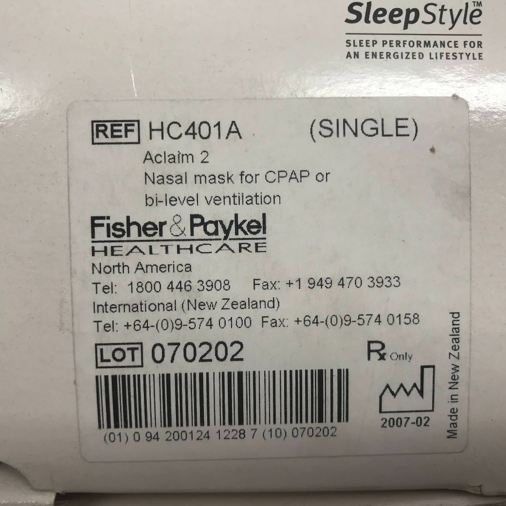 FISHER AND PAYKEL HC401A Aclaim 2 Nasal Mask For CPAP Or Bi-Level ...