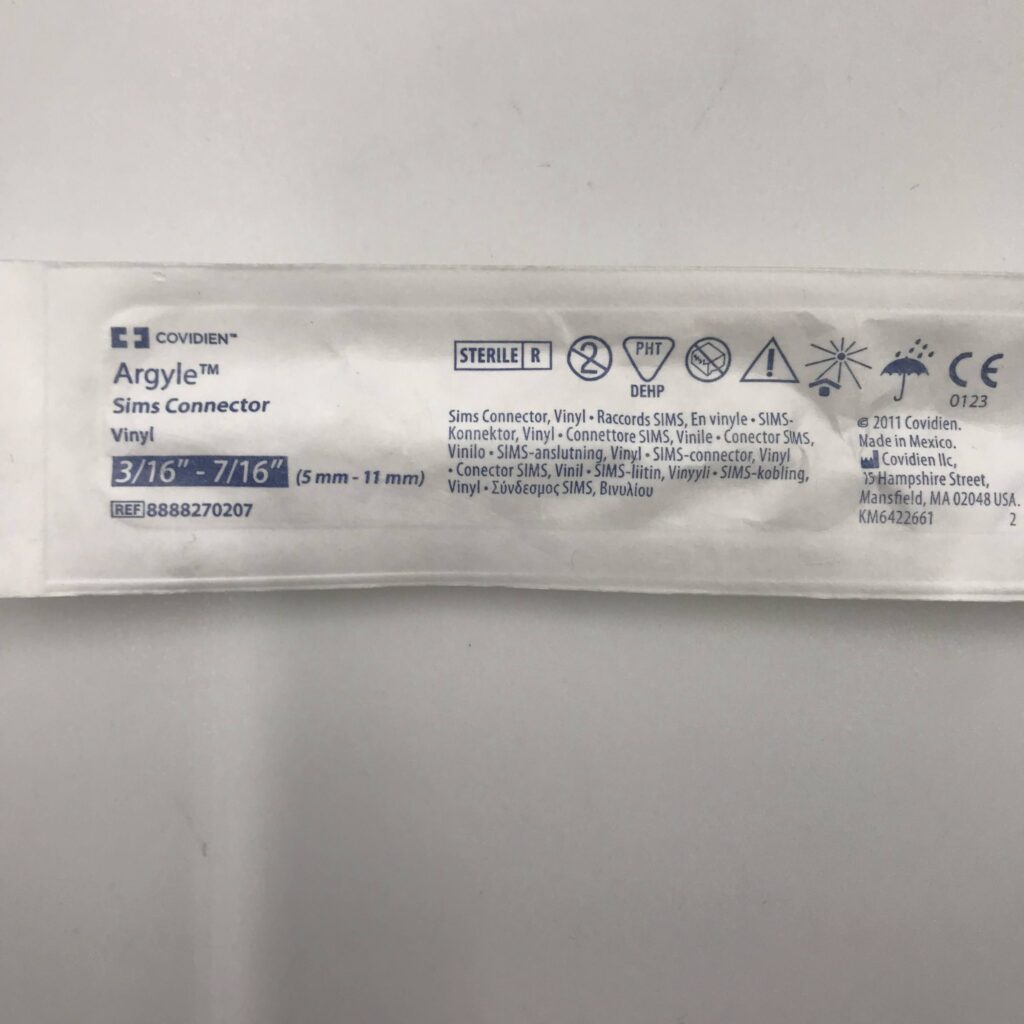 COVIDIEN 8888270207 Argyle Sims Connector, Vinyl, 3/16"-7/16" (Bag Of ...