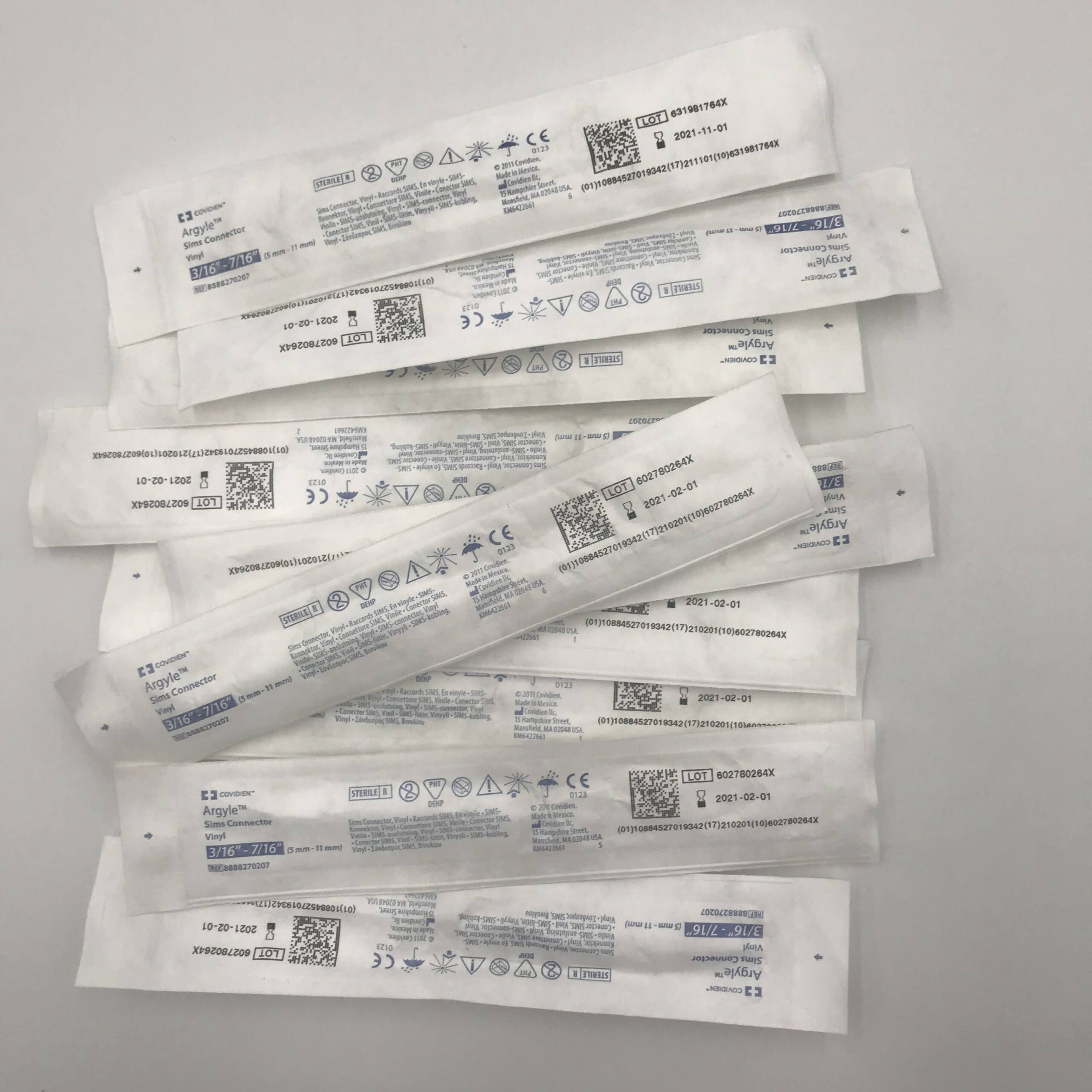 COVIDIEN 8888270207 Argyle Sims Connector, Vinyl, 3/16"-7/16" (Bag Of ...