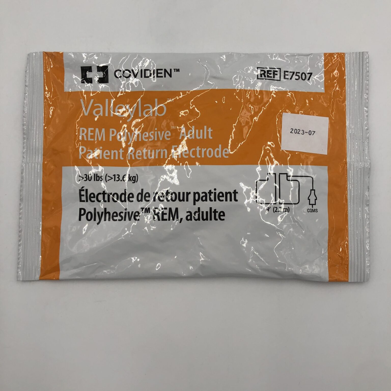 COVIDIEN E7507 Valleylab REM Polyhesive Adult Patient Return Electrode ...