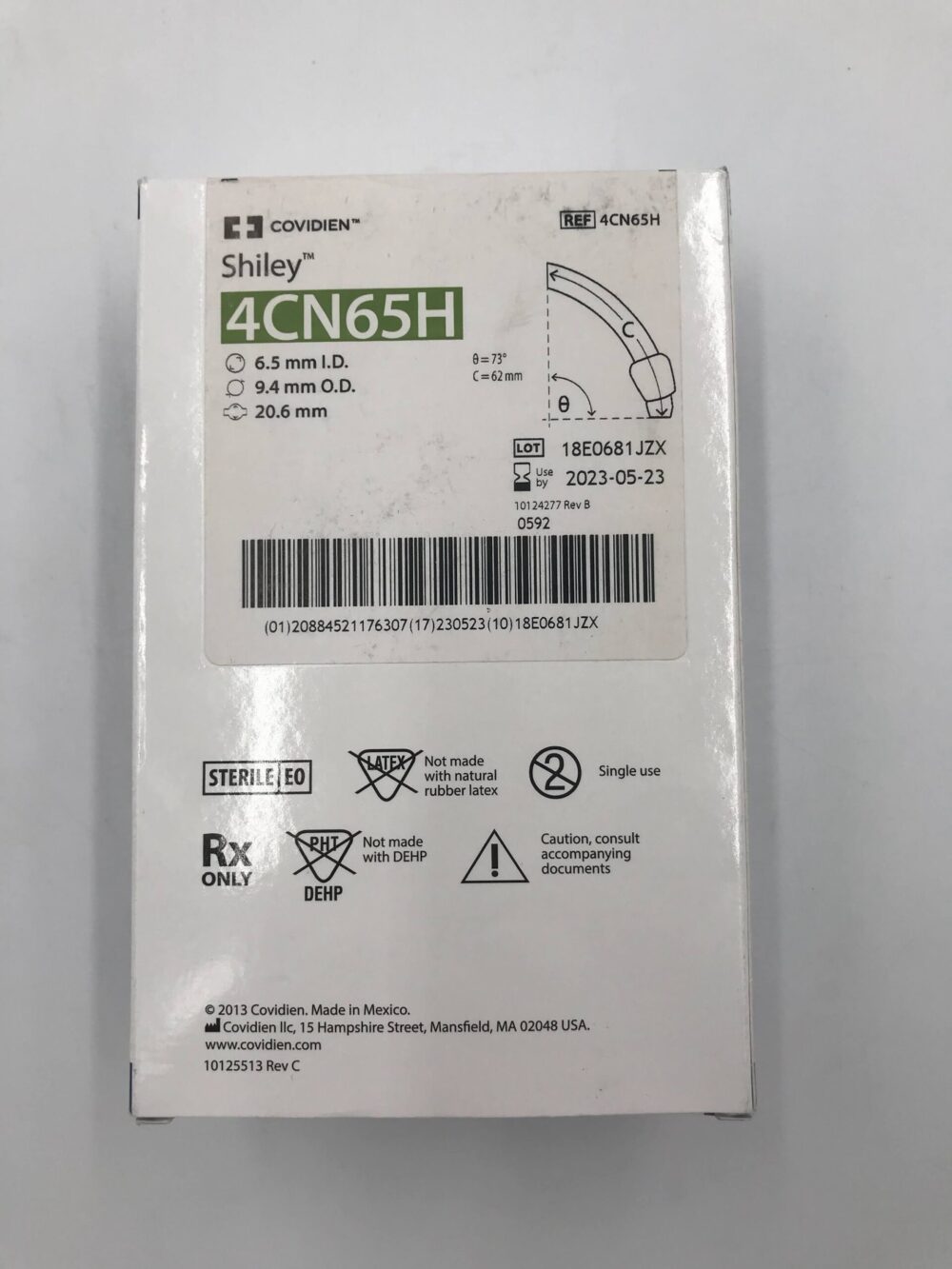 COVIDIEN 4CN65H Shiley Adult Flexible Tracheostomy Tube w/TaperGuard ...