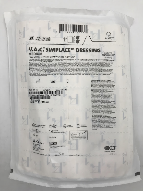 KCI M8275040 V.A.C. Simplace Dressing Medium, GranuFoam Spiral Dressing ...