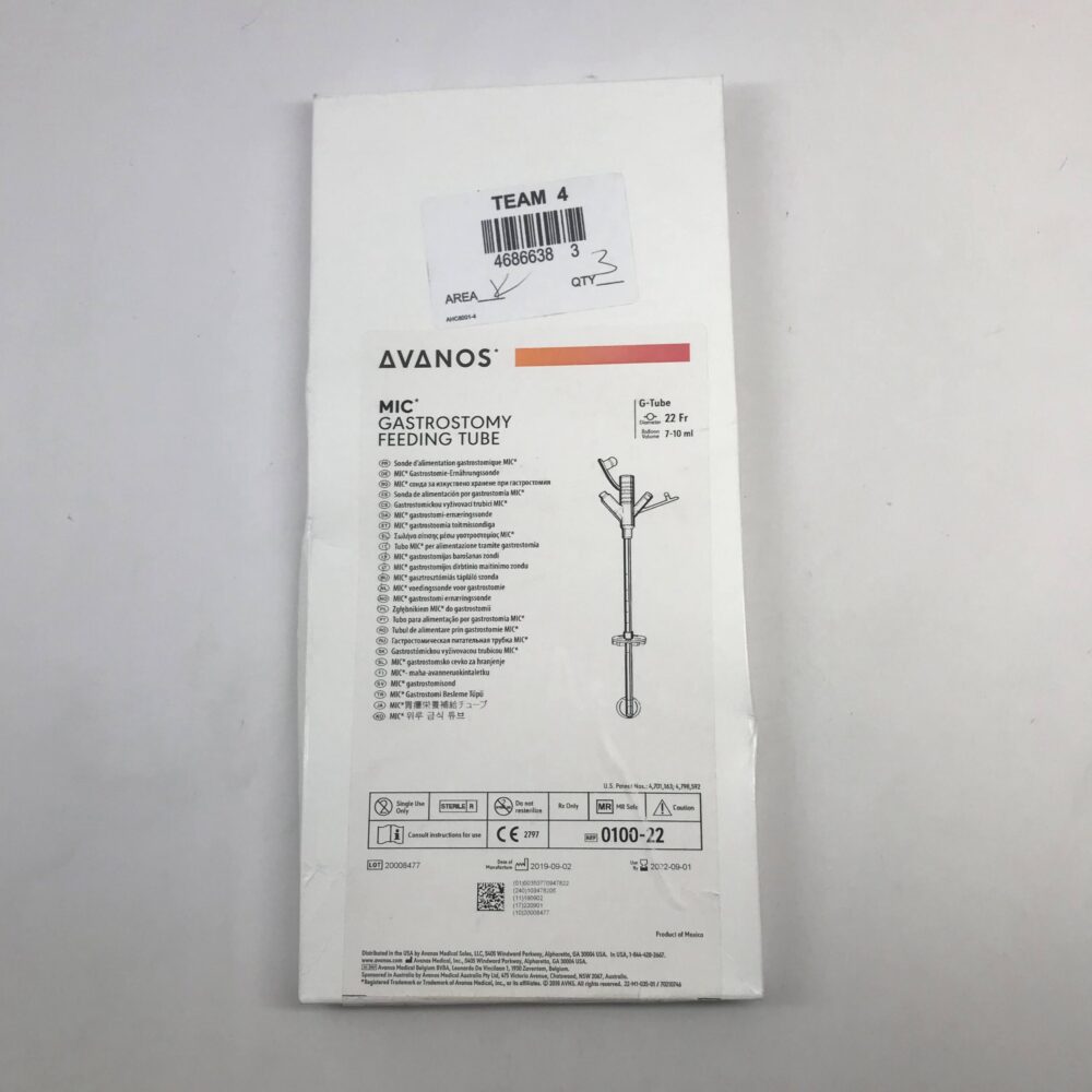 AVANOS 0100-22 MIC Gastrostomy Feeding Tube G-Tube D=22Fr BV=7-10ml (x ...
