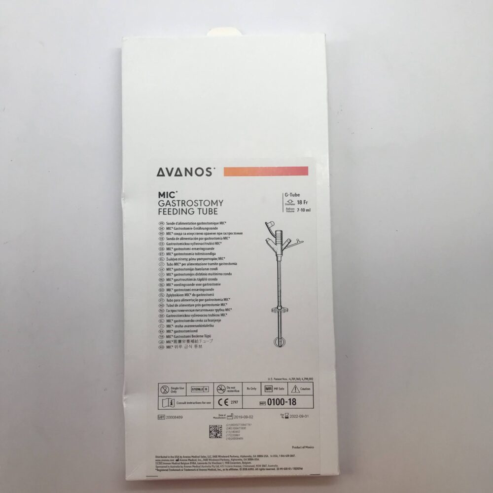 AVANOS 0100-18 MIC Gastrostomy Feeding Tube, 18Fr, 7-10mL - GB TECH USA