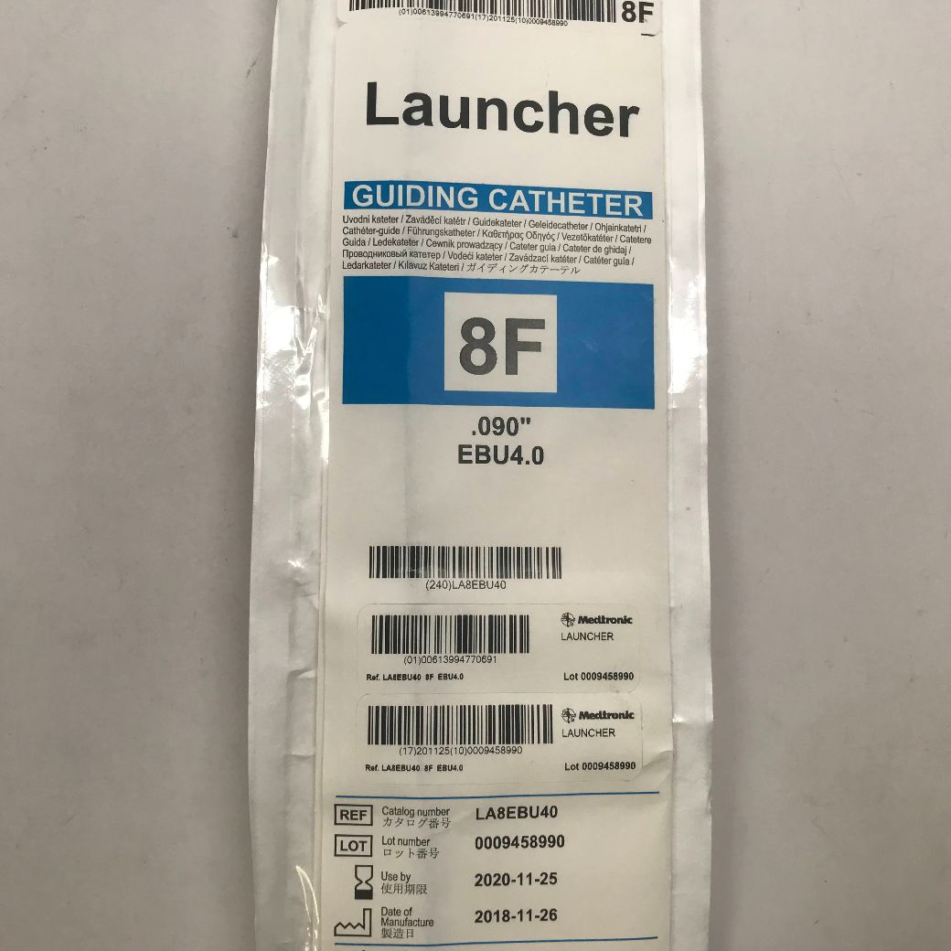 MEDTRONIC LA8EBU40 Launcher Guiding Catheter, 8F, .090", EBU4.0, 100cm ...