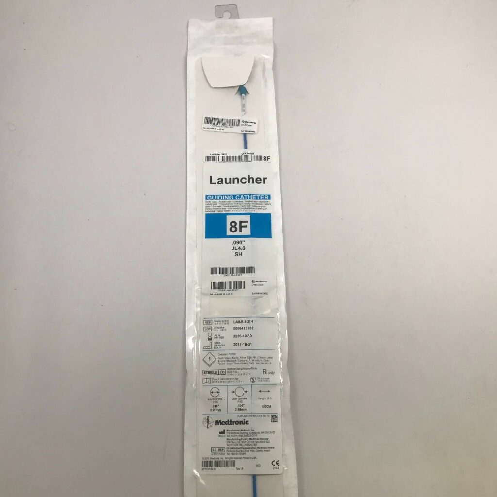 MEDTRONIC LA8JL45 Launcher Guiding Catheter, 8F, .090″, JL4.5, 100cm (X ...