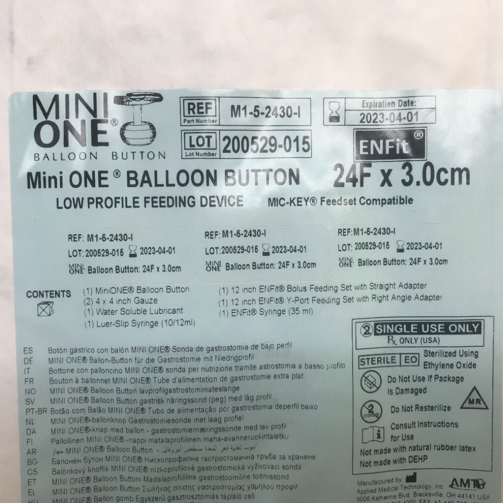 APPLIED MEDICAL M1-5-2430-I Mini ONE Balloon Button, Low Profile ...