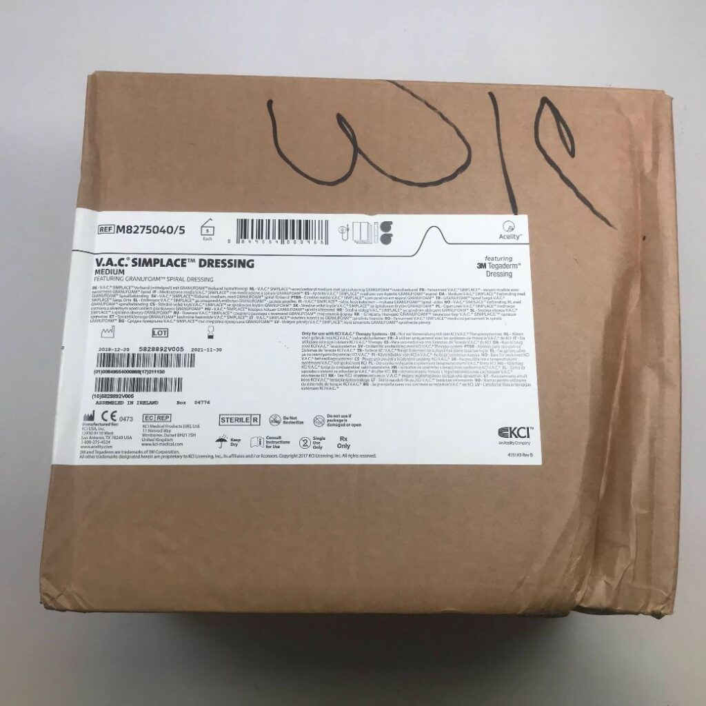 KCI M8275040/5 V.A.C. Simplace Dressing, Medium (5/Box) (X) - GB TECH USA