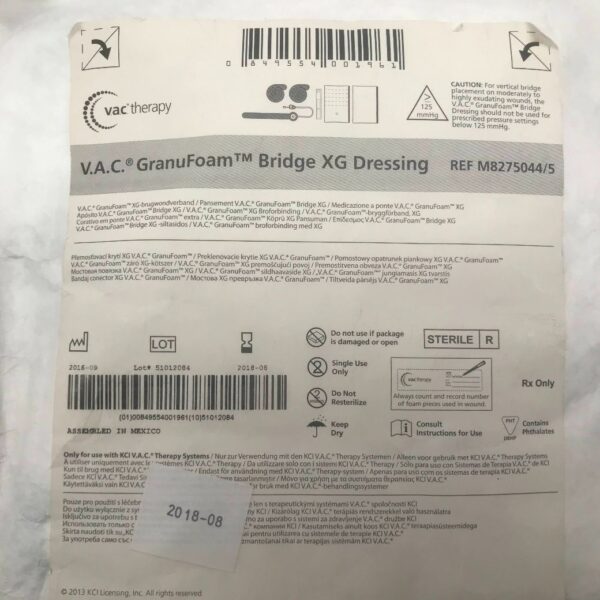 KCI M8275044/5 V.A.C. GranuFoam Bridge XG Dressing (X) - GB TECH USA