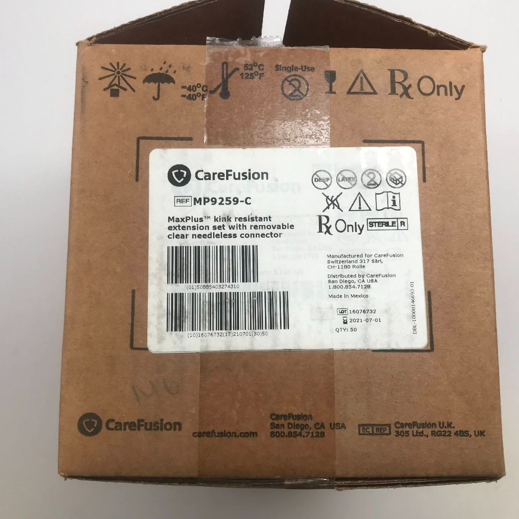 CAREFUSION MP9259-C MaxPlus Kink Resistant Extension Set With Removable ...