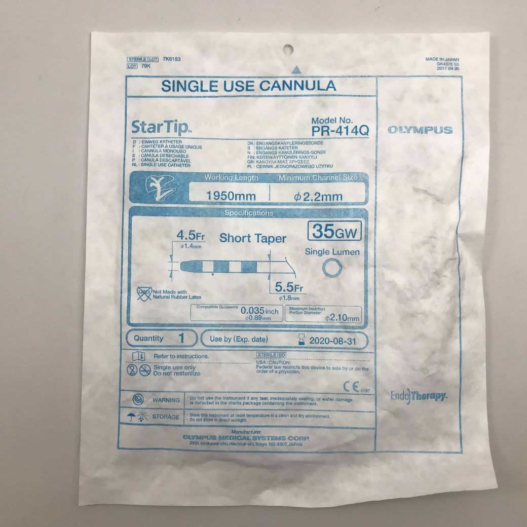 OLYMPUS PR-414Q StarTip Cannula Working Length: 1950mm Minimum Channel ...
