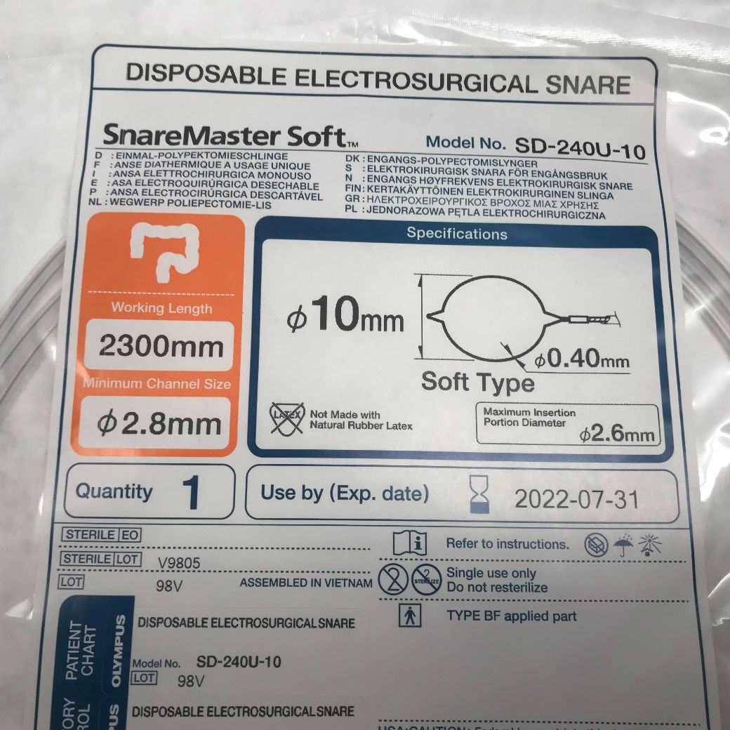 OLYMPUS SD-240U-10 SnareMaster Soft Disposable Electrosurgical Snare ...