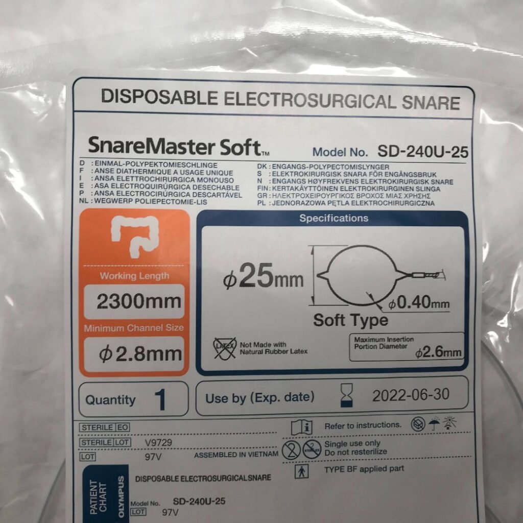 OLYMPUS SD-240U-25 SnareMaster Soft Disposable Electrosurgical Snare ...