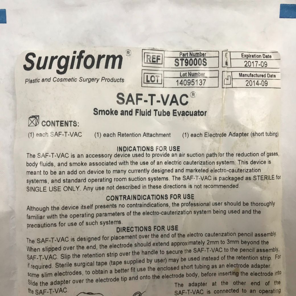 APPLIED MEDICAL ST9000S Surgiform Saf-T-Vac Smoke And Fluid Tube ...
