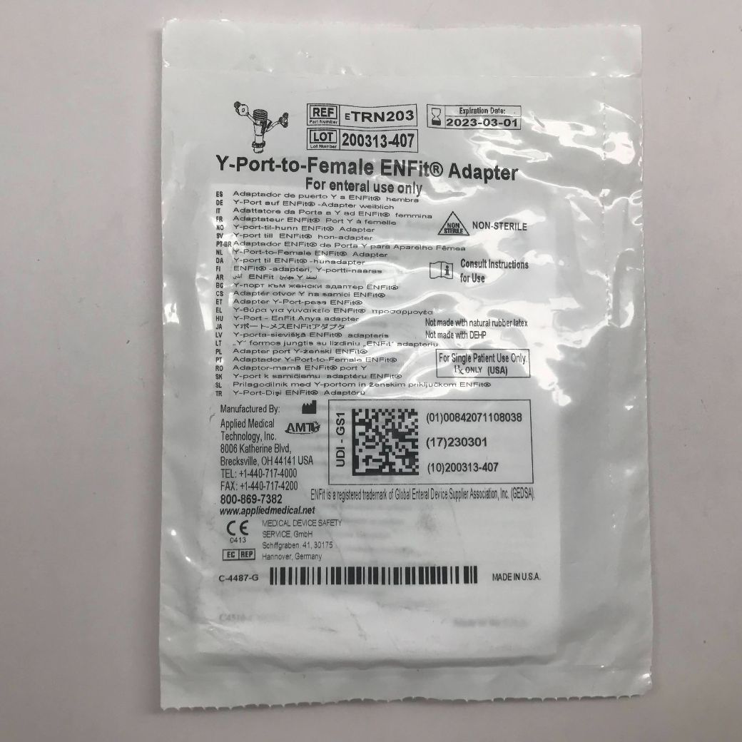 APPLIED MEDICAL TRN203 Y-Port-To-Female ENFit Adapter – GBtech USA