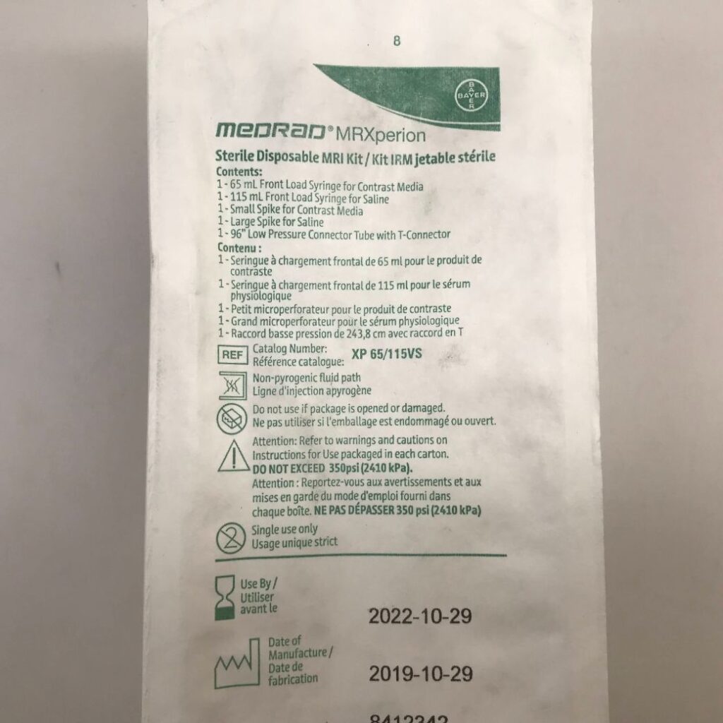 BAYER MEDICAL XP 65/115VS Medrad MRXperion Sterile Disposable MRI Kit - GB TECH USA