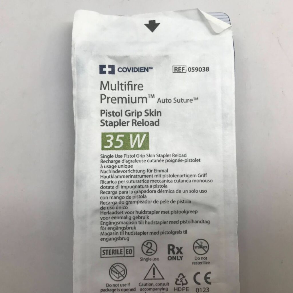 COVIDIEN 059038 Multifire Premium Auto Suture Pistol Grip Skin Stapler ...