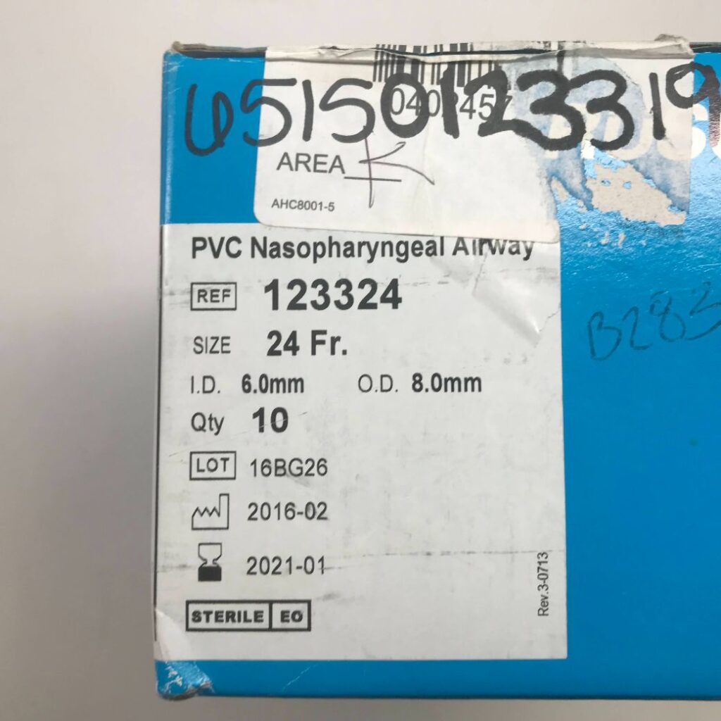 TELEFLEX 123324 PVC Nasopharyngeal Airway, 24Fr, 6.0mm, 8.0mm (Box Of ...