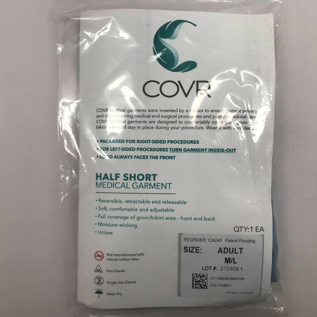 COVR 124245 Half Short Medical Garment, Adult M/L - GB TECH USA