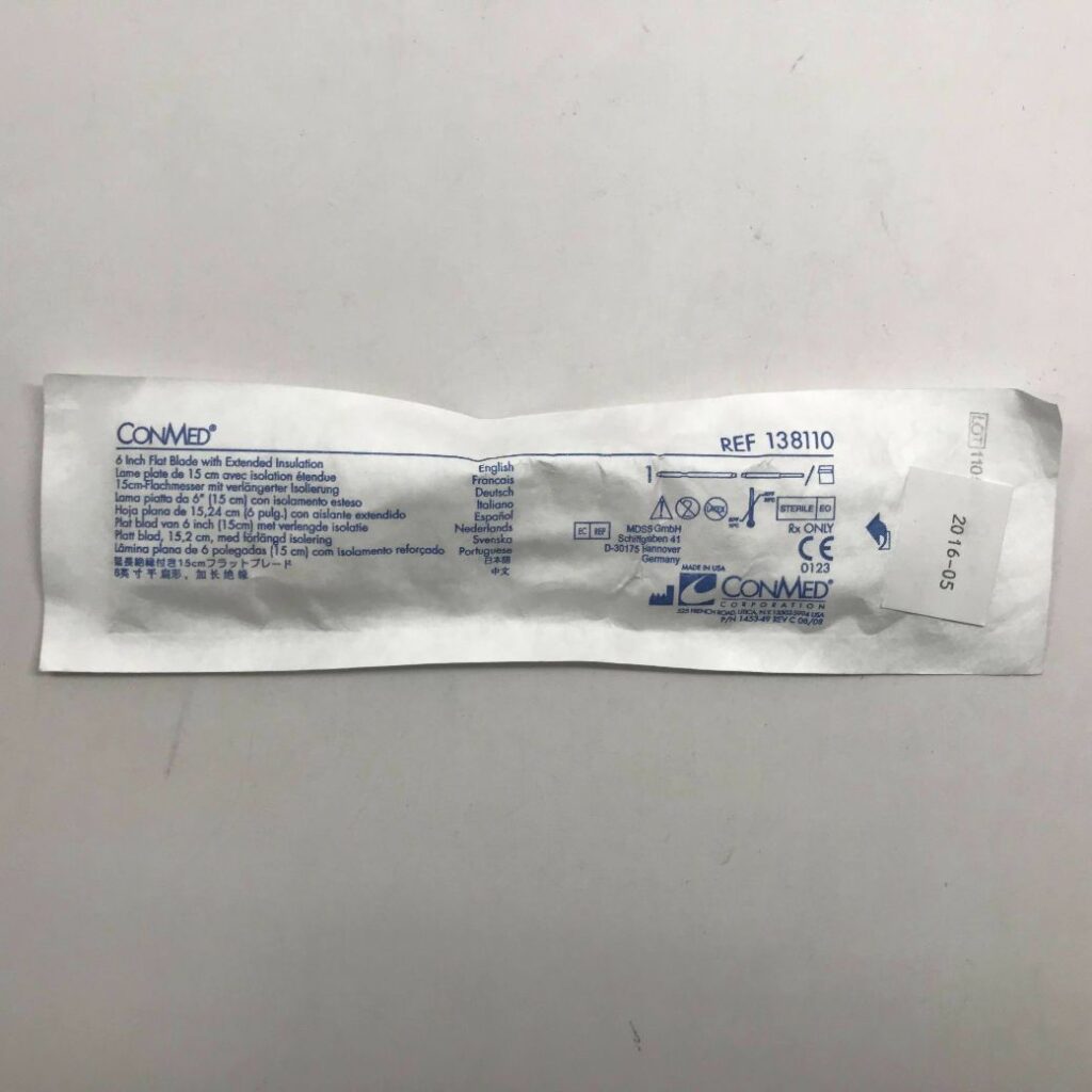 CONMED 138110 6in Flat Blade With Extended Insulation (X) - GB TECH USA