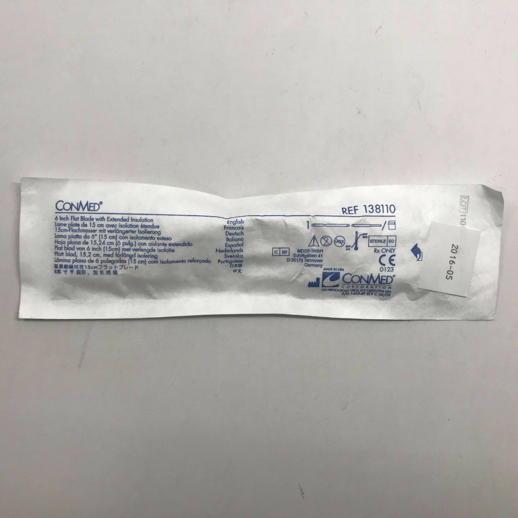 CONMED 138110 6in Flat Blade With Extended Insulation (X) - GB TECH USA