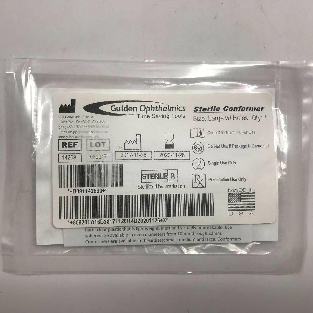 GULDEN OPHTHALMICS 14269 Sterile Conformer, Large W/Holes (X) - GB TECH USA