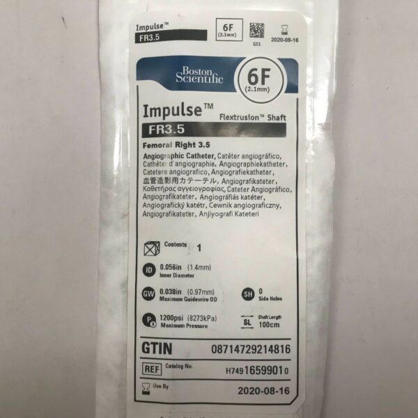 BOSTON SCIENTIFIC 1659901 Impulse FR3.5 Femoral Right 3.5 Angiographic ...