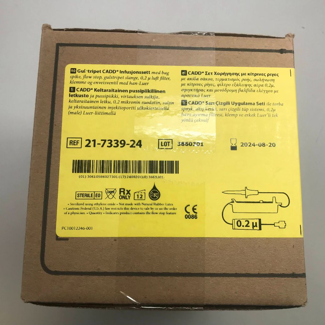 SMITHS MEDICAL 21-7339-24 CADD Yellow Striped Administration Set (12 ...