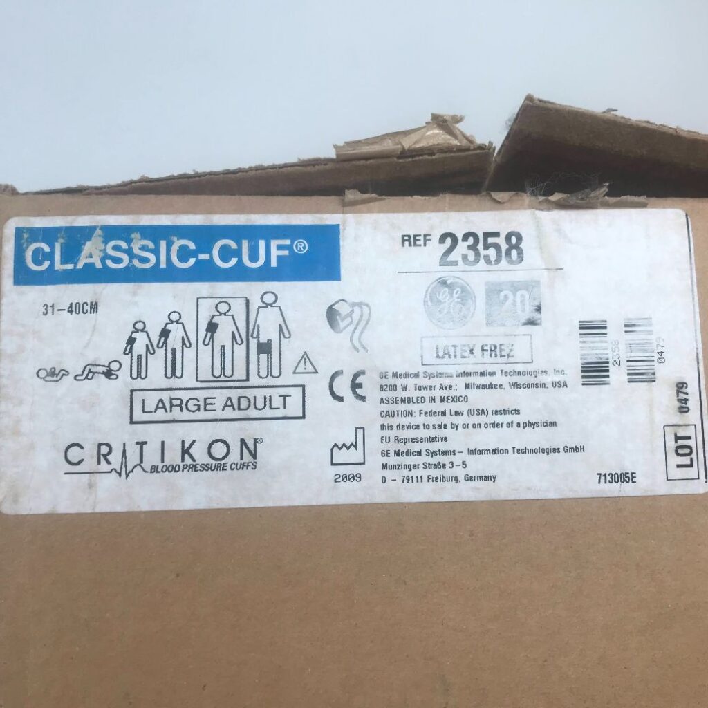 GE Medical Systems 2358 CRITIKON Classic-Cuf Blood Pressure Cuff, Large ...