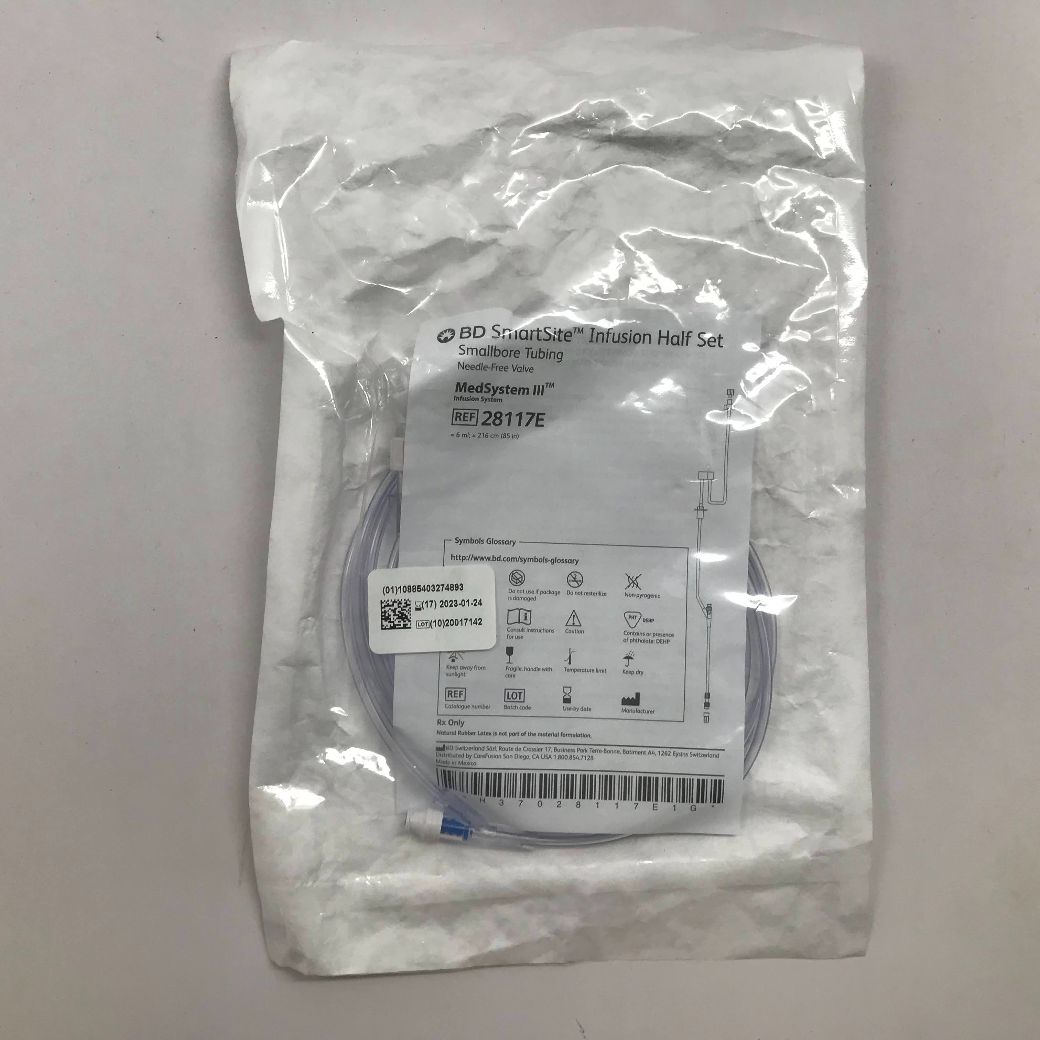 BD 28117E SmartSite Infusion Half Set, Smallbore Tubing, Needle-Free ...