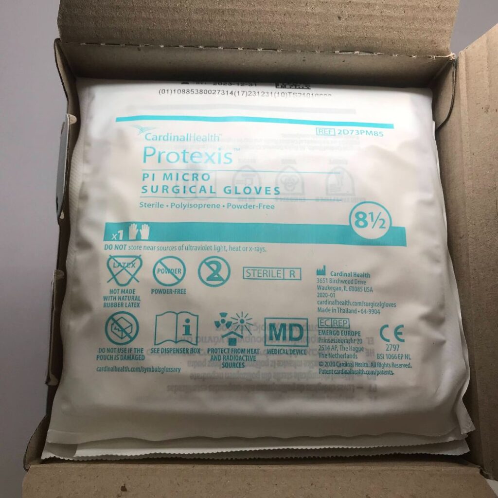 CARDINAL HEALTH 2D73PM85 PI Micro Surgical Gloves, Sterile ...