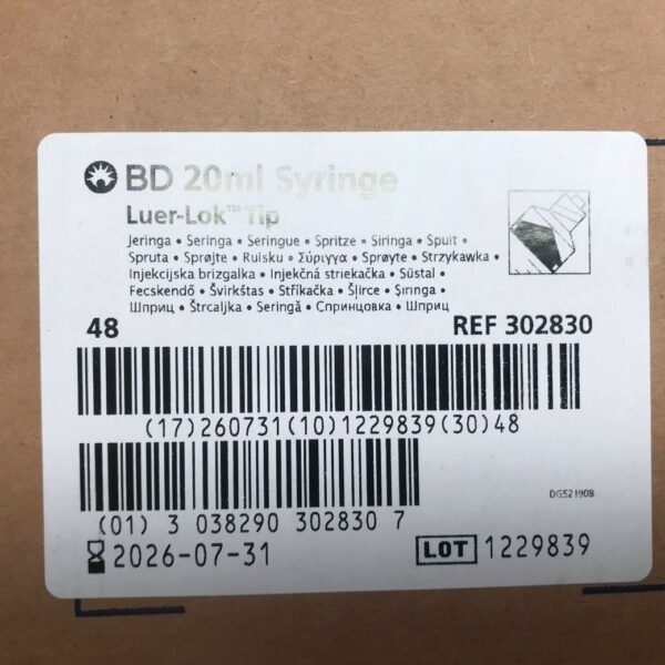 BD 302830 20mL Syringe Luer-Lok Tip (48/Box) – GB TECH USA