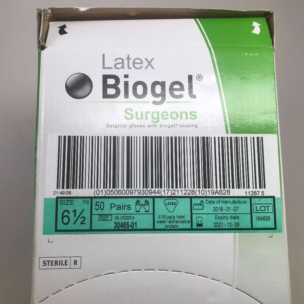 MOLNLYCKE 30465-01 Latex Biogel Surgeons Surgical Gloves With Biogel ...