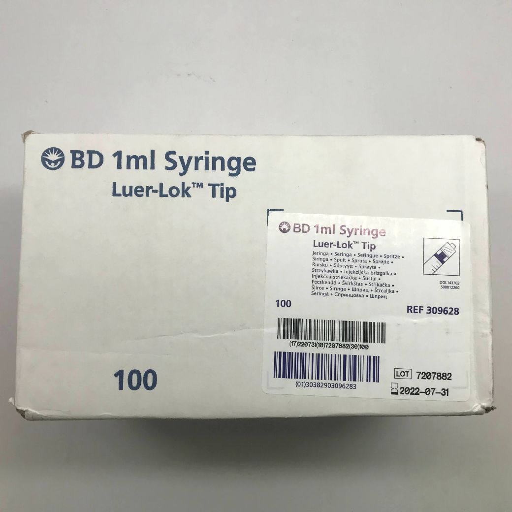 BD 309628 1mL Syringe Luer-Lok Tip (100/Box) (X) - GB TECH USA