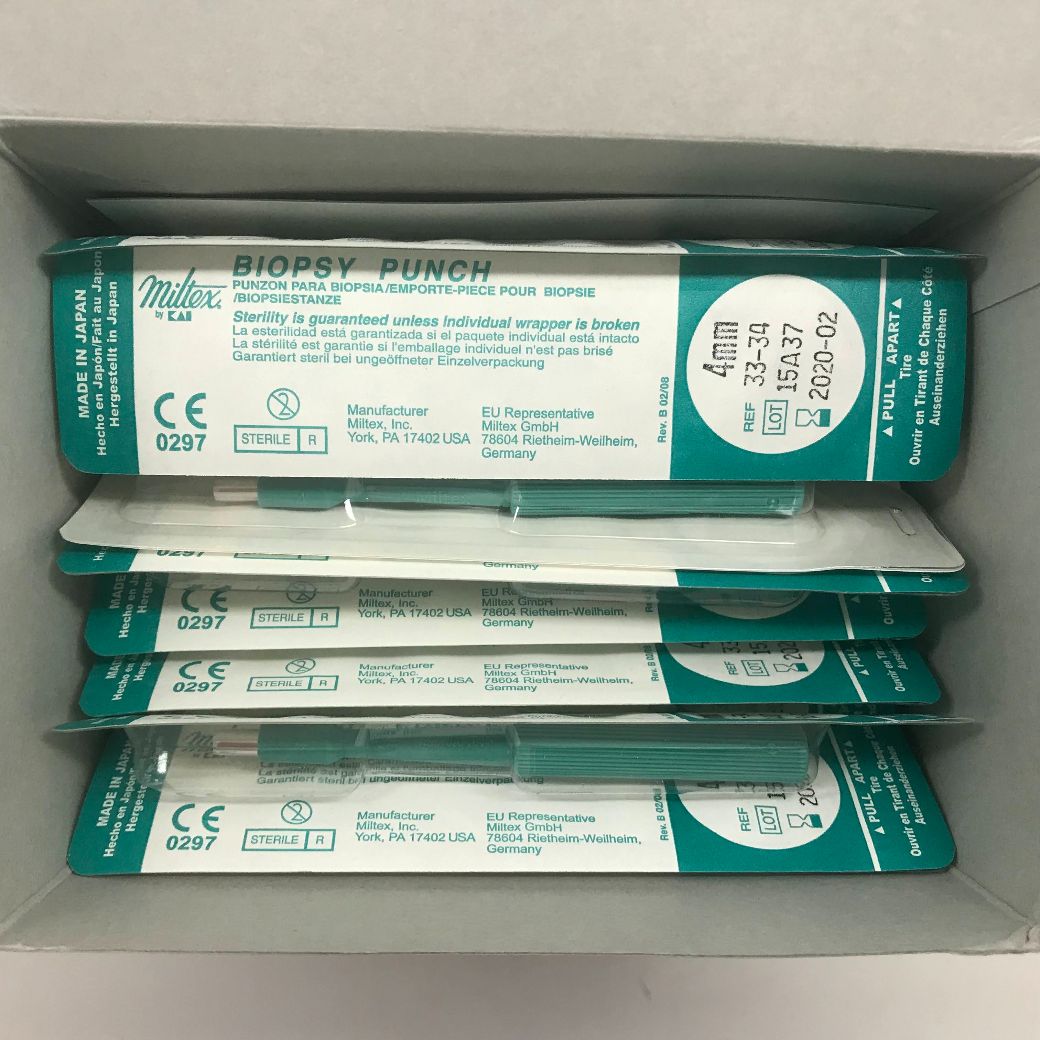 MILTEX 33-34 Biopsy Punch, 4mm (46/Box) (X) - GB TECH USA