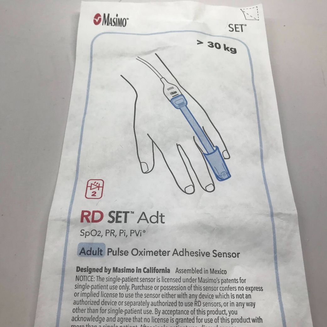 MASIMO 4000 RD Set Adt SPO2, PR, PI, PVi Adult Pulse Oximeter Adhesive ...