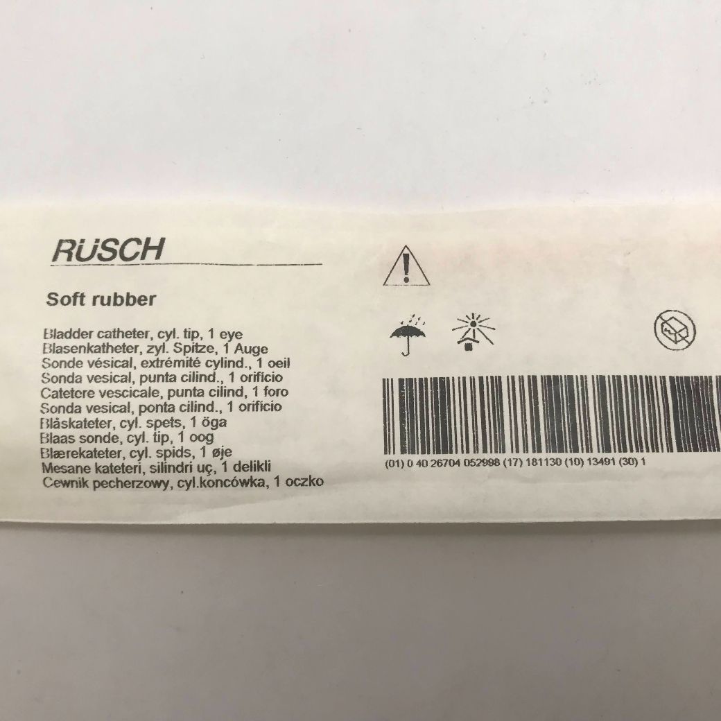 TELEFLEX 402140 Rusch Soft Rubber Bladder Catheter, Cyl, Tip, 1 Eye, 5 ...