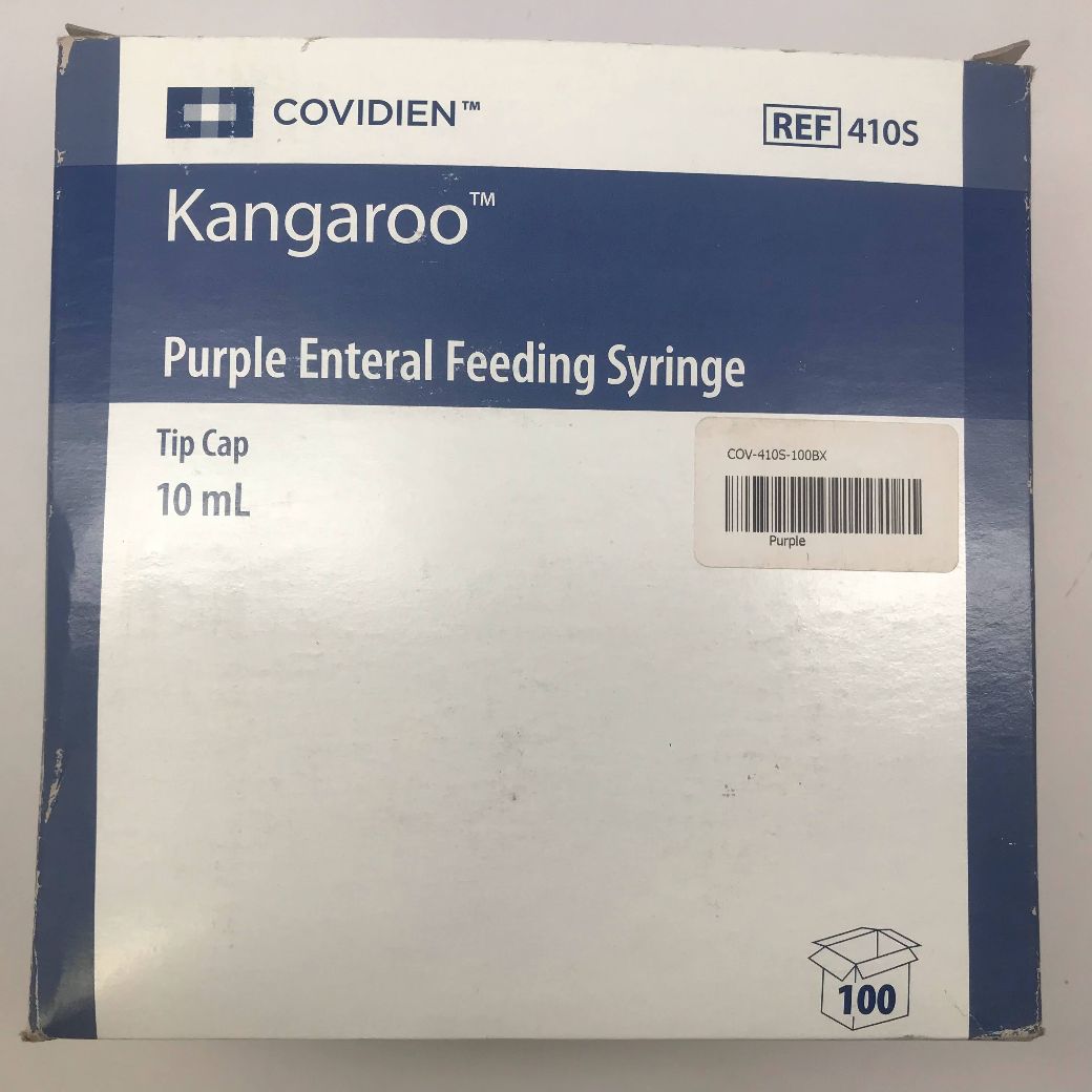 Covidien 410S Kangaroo Purple Enteral Feeding Syringes Tip Cal 10ml ...
