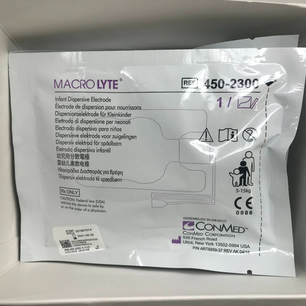 CONMED 450-2300 Macrolyte Infant Dispersive Electrode (15/Box) (X) - GB ...
